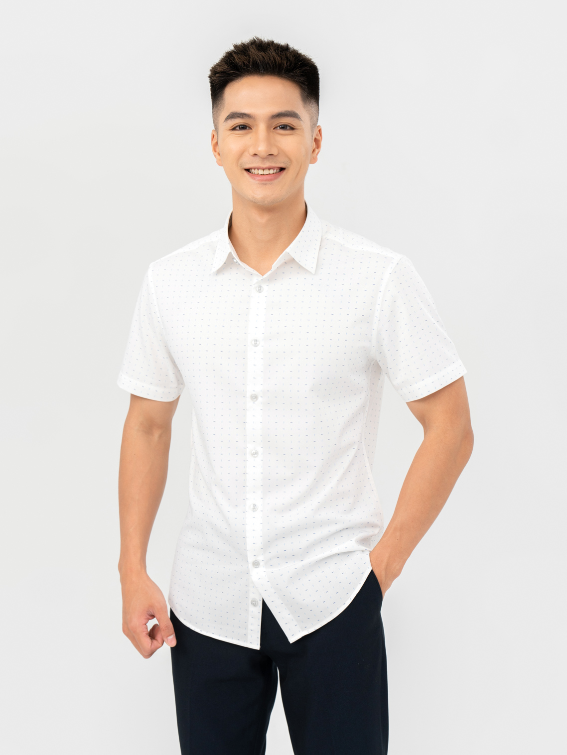 Sơ Mi Cộc Tay Nam Họa Tiết Nhí | YODY