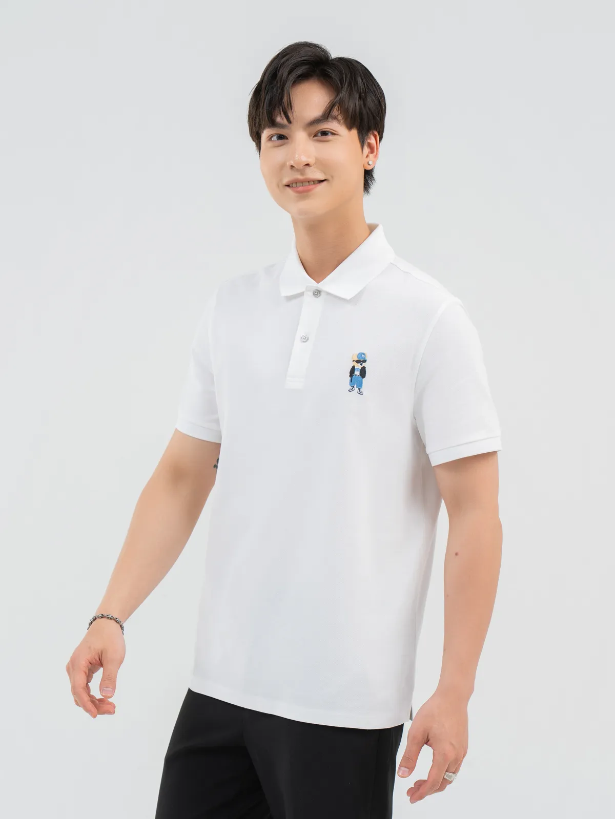 Polo Nam Sorona Oversize Thêu Gấu | YODY