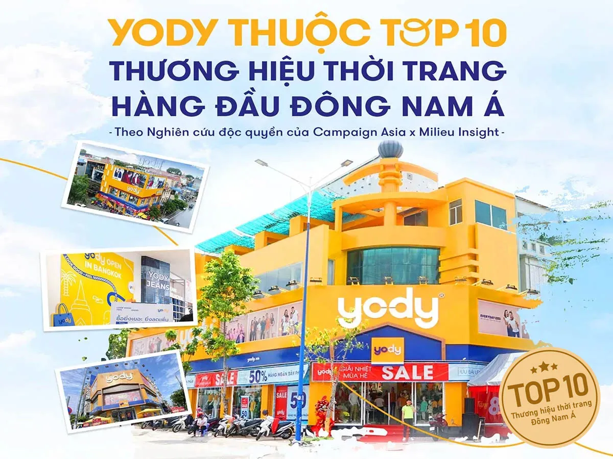 YODY lọt Top 10 thương hiệu thời trang lớn nhất tại Đông Nam Á