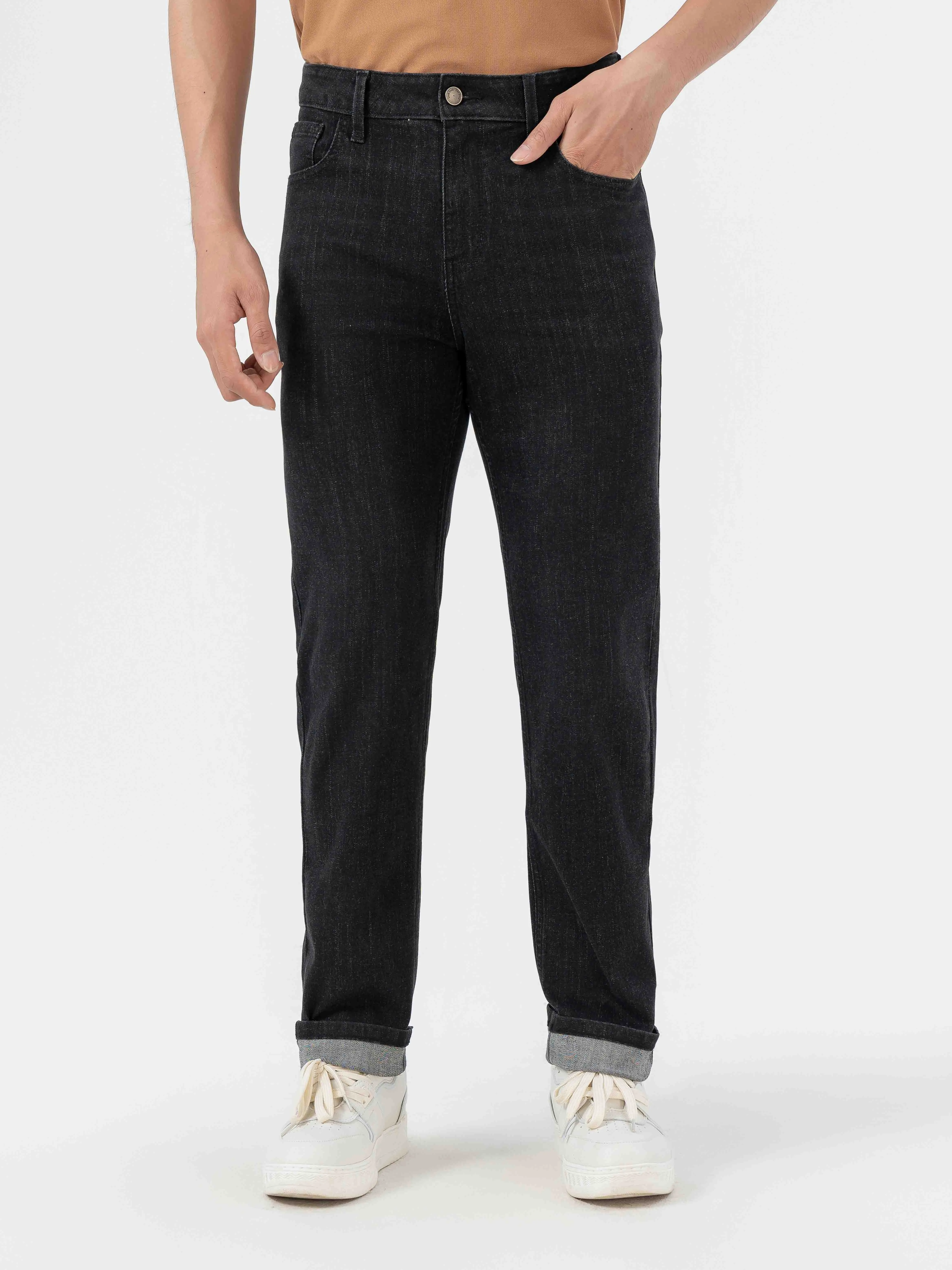 Quần Jeans Nam Slim Fit Coolmax Thêu Túi | YODY