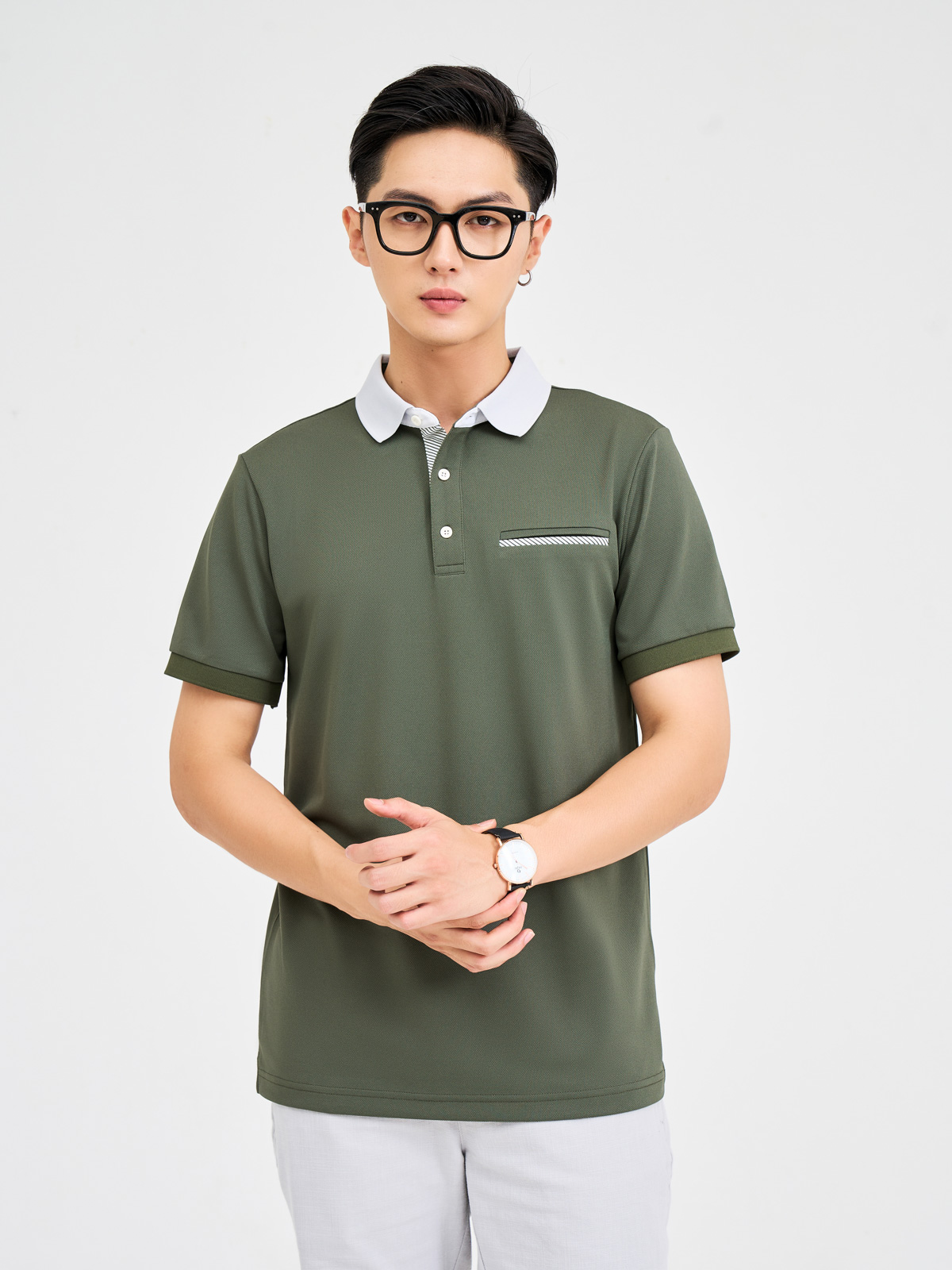 Áo Polo Nam Phối Kẻ Chéo | YODY